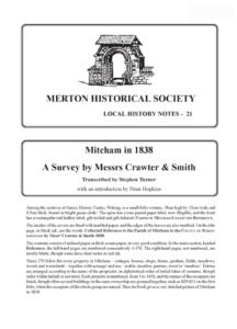 Mitcham in 1838: A Survey by Messrs Crawter & Smith – MERTON HISTORICAL ...