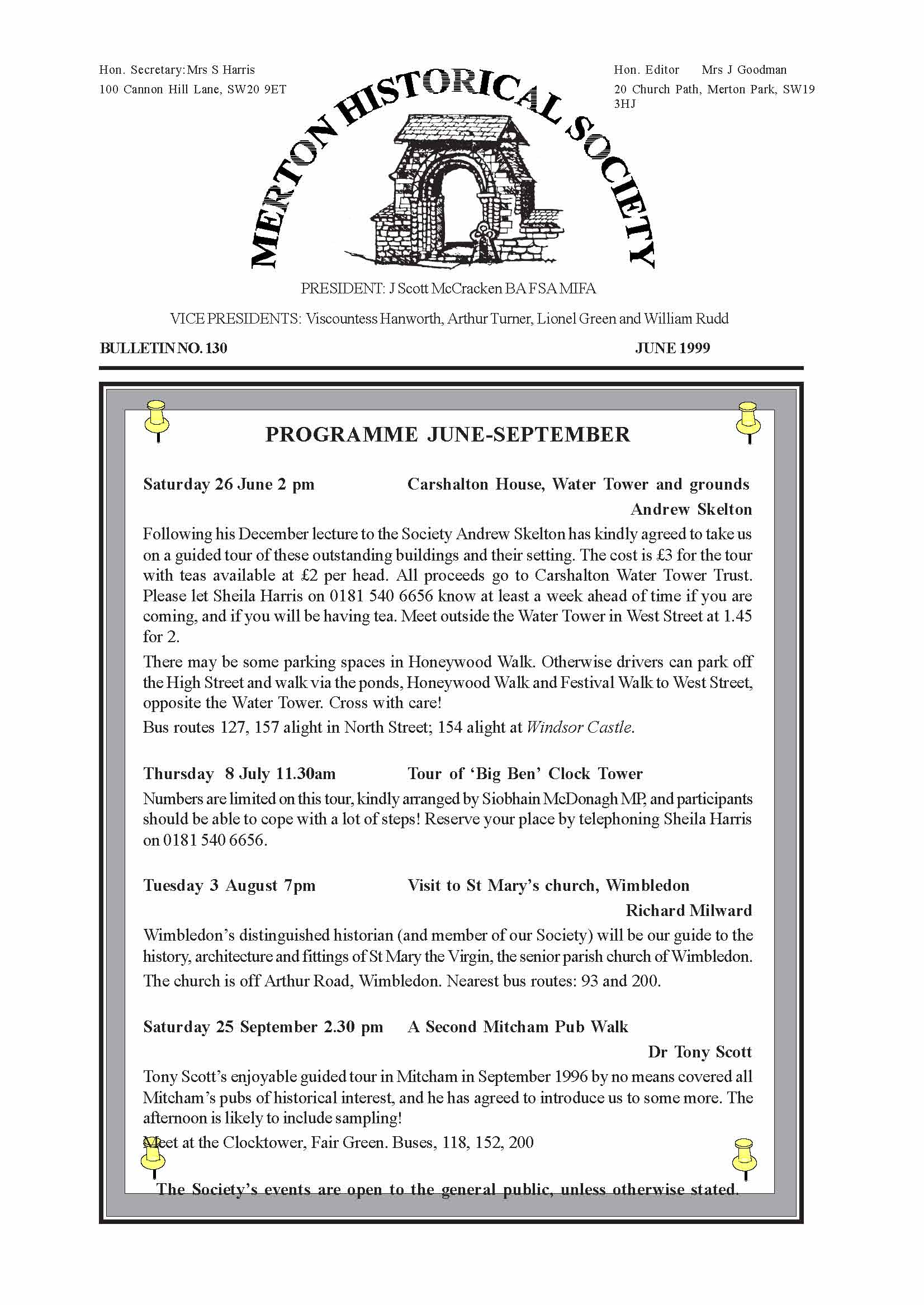 BULL130 – MERTON HISTORICAL SOCIETY